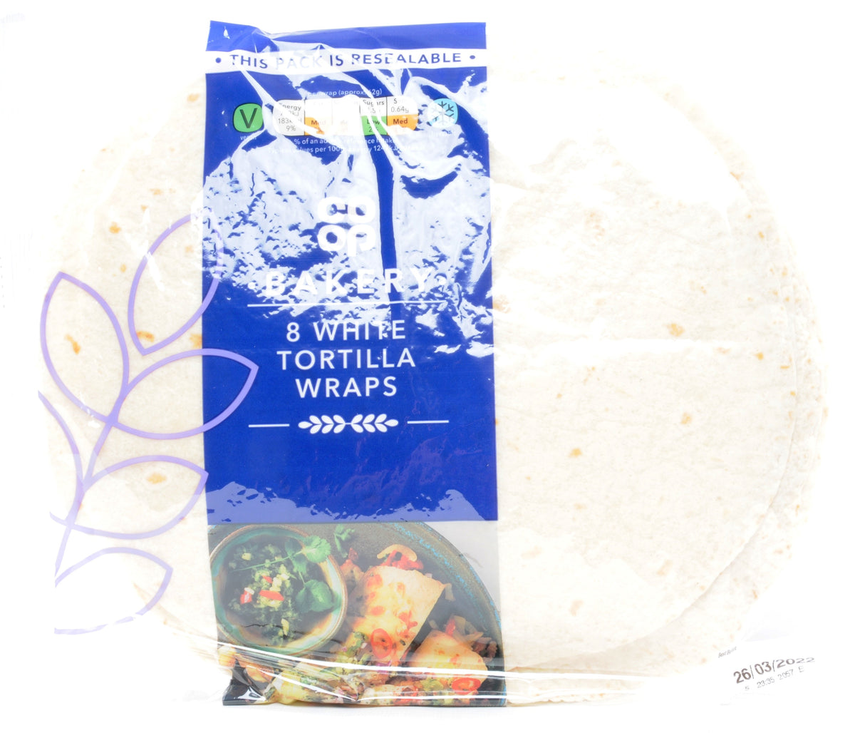 Co op Bakery White Tortilla Wraps 8pk – Mullaco Online