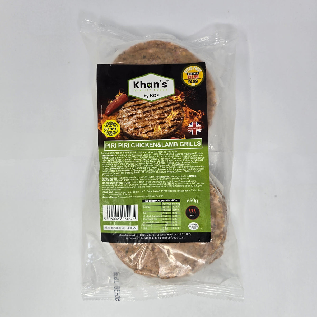 Khan's by KQF Piri Piri Chicken & Lamb Grills 650g – Mullaco Online