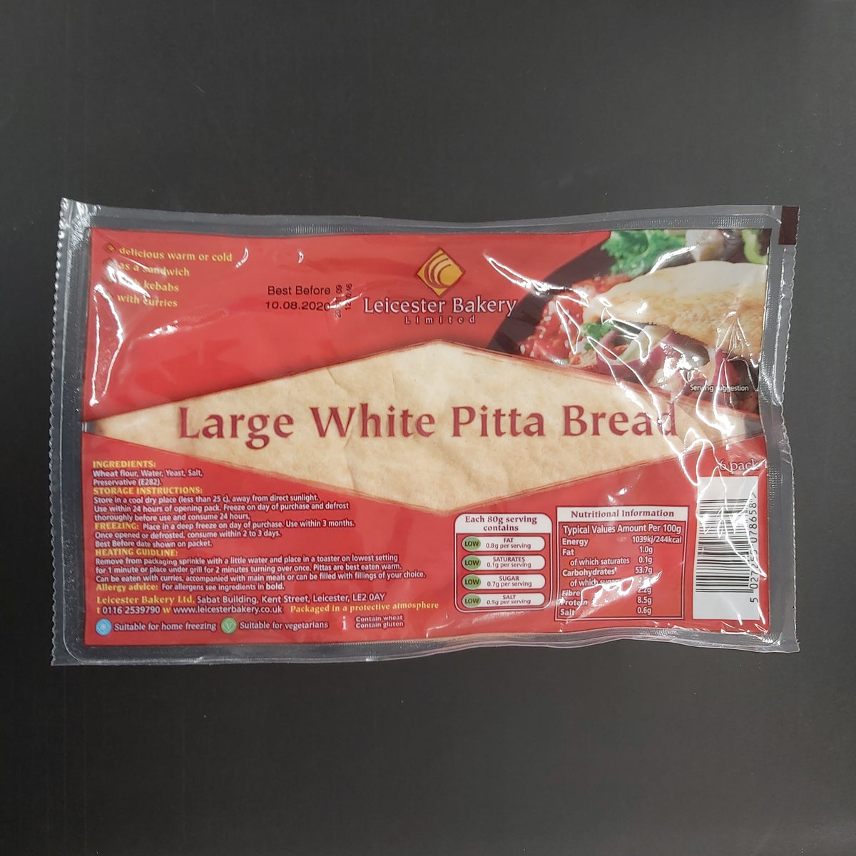 Leicester Bakery White Pitta Bread 6pkx2 – Mullaco Online