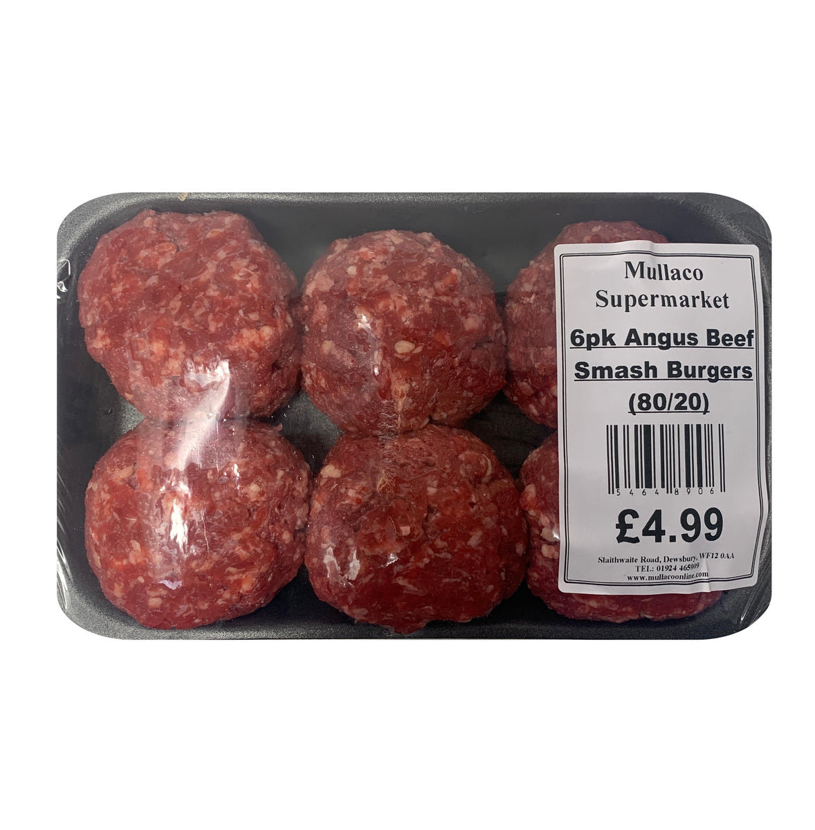 Mullaco Supermarket Angus Beef Smash Burgers (80/20) 6pk – Mullaco Online