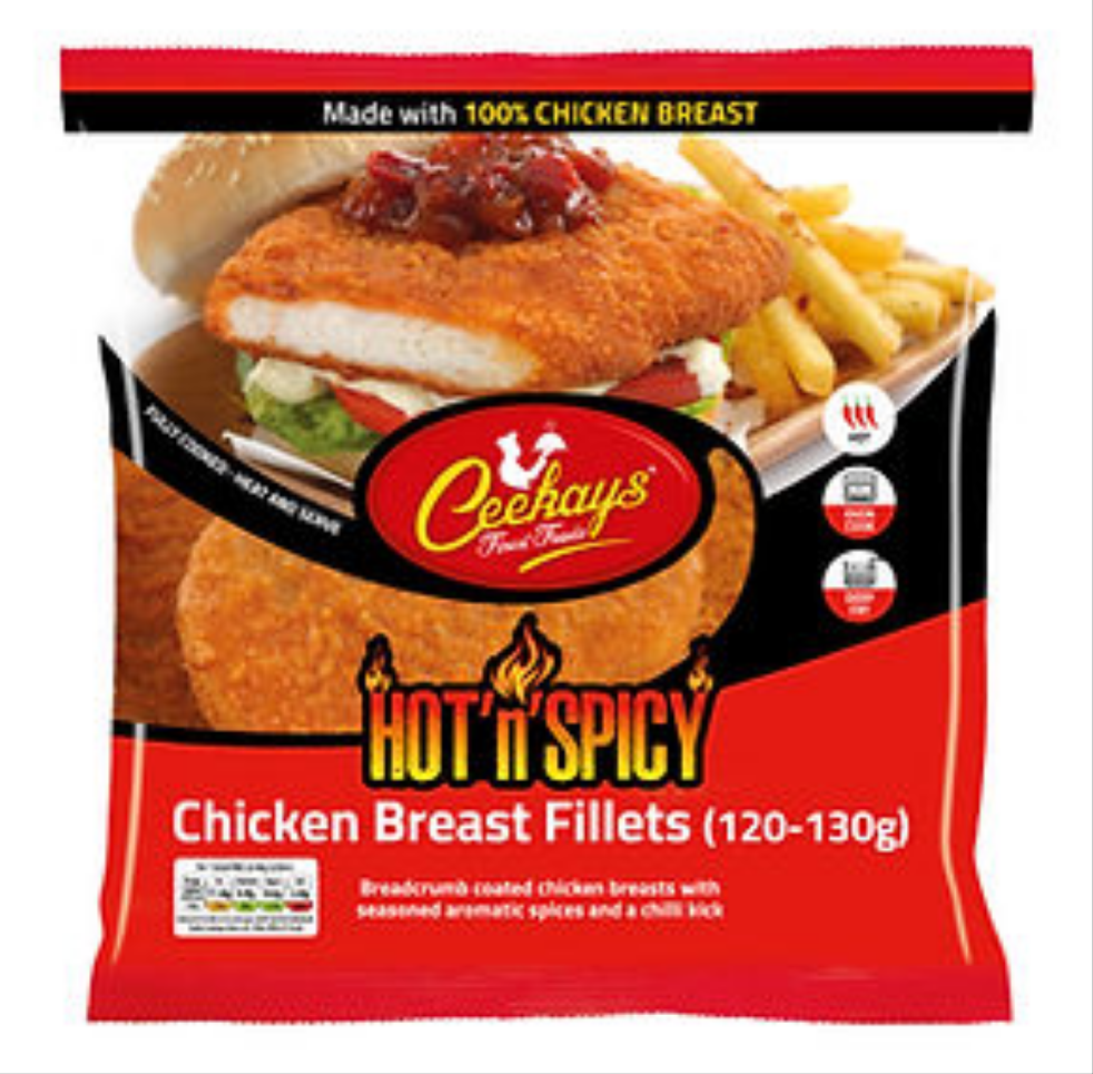 Ceekays Crispy Breaded Hot & Spicy Chicken Breast Fillets 880g ...