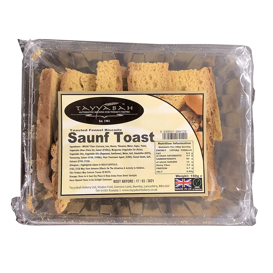 Tayyabah Saunf Toast 150g – Mullaco Online